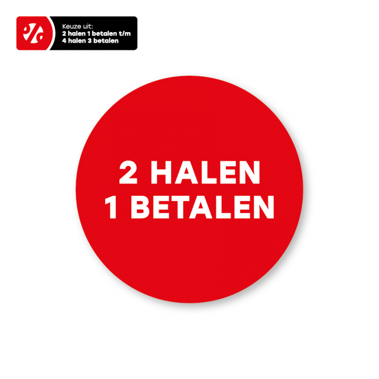 Halen Betalen stickers rood, 30mm | Kortingsticker.nl
