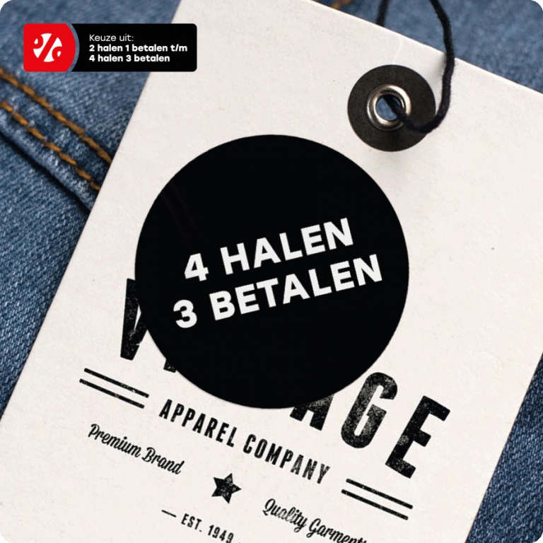 'Halen Betalen' stickers zwart, 30mm | Kortingsticker.nl