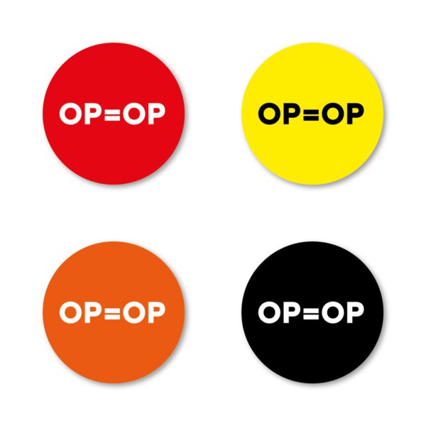 OP=OP stickers, 30mm | Kortingsticker.nl
