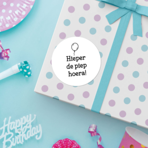 Stickers 'Hieper de piep hoera' | Kortingsticker.nl