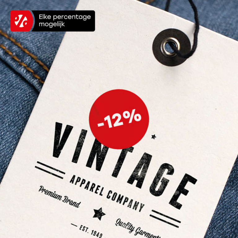 Kortingsstickers voor speciale percentages, 15mm | Kortingsticker.nl